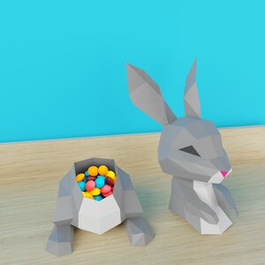 Easter Bunny Candy Jar 3d Papercraft Model, Easter Papercraft, Easter ...