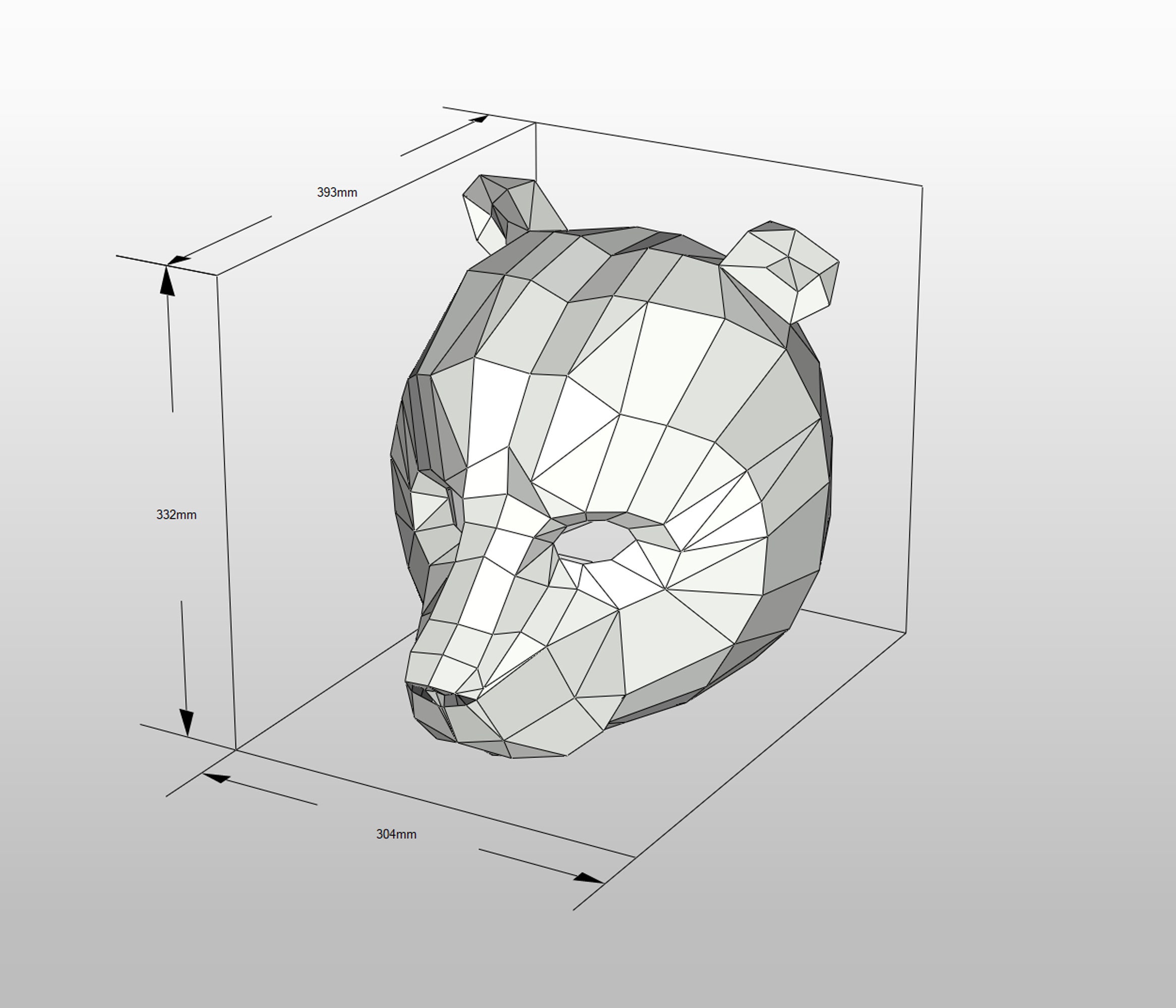 Bear Papercraft Mask, Cosplay Mask, DIY Halloween Digital Mask Template ...