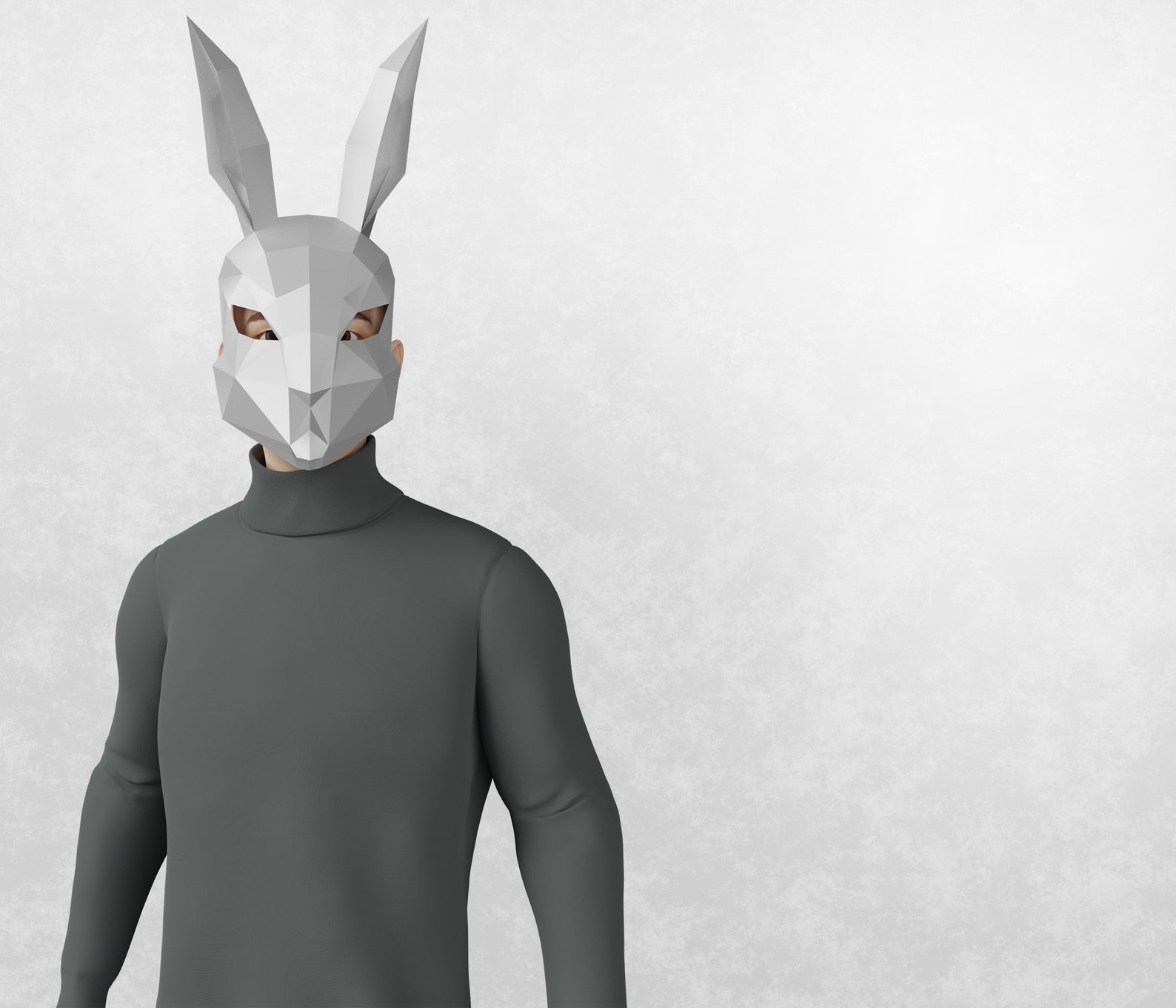 Easter Bunny Papercraft Mask,diy Easter and Halloween Digital Mask ...
