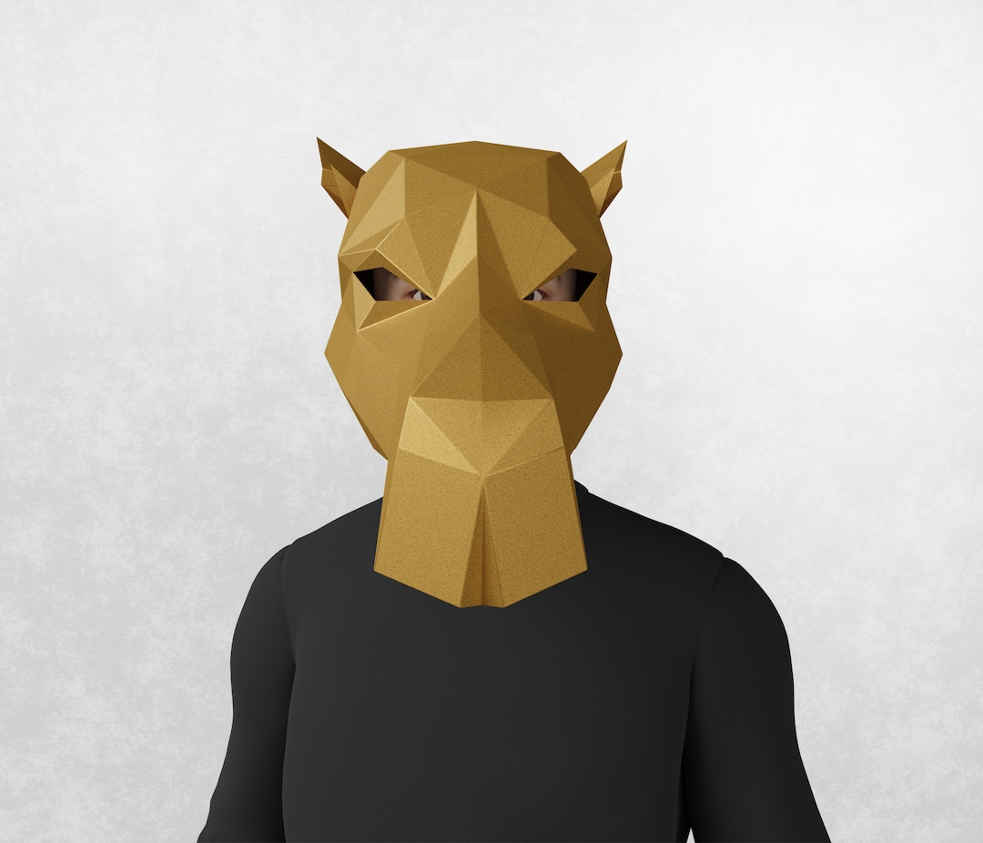 Camel Papercraft Mask, DIY Digital Mask Template, Low Poly 3d Mask,stag ...