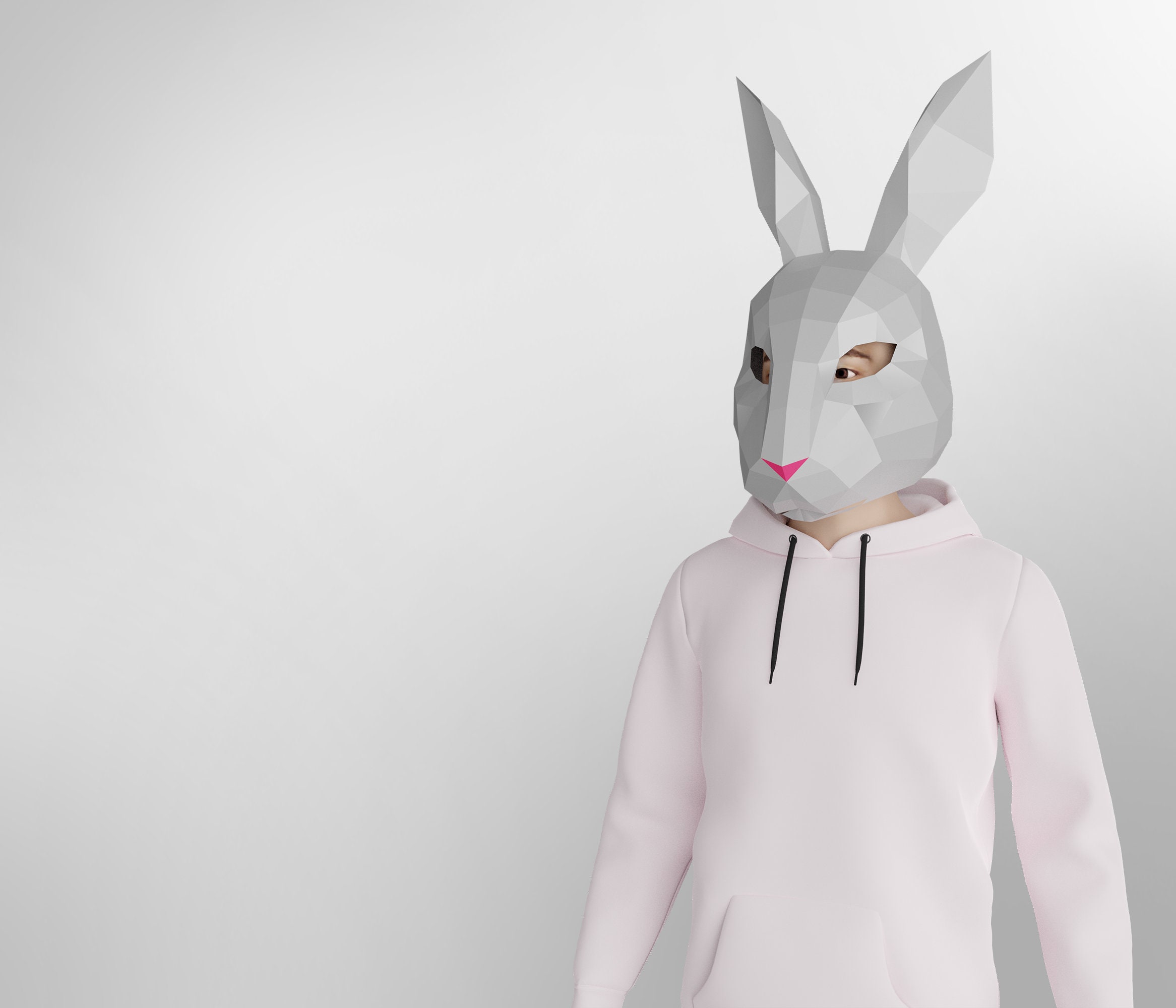 Easter Bunny 4+1 Papercraft Masks Pack( 2 Full Head Masks and 2 Only ...