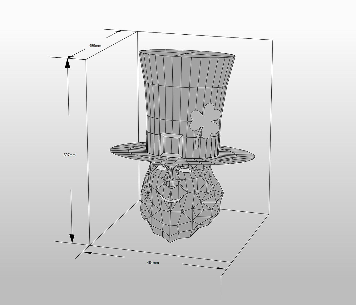 St Patrick Mask + Hat, Papercraft Digital Template, St Patrick ...