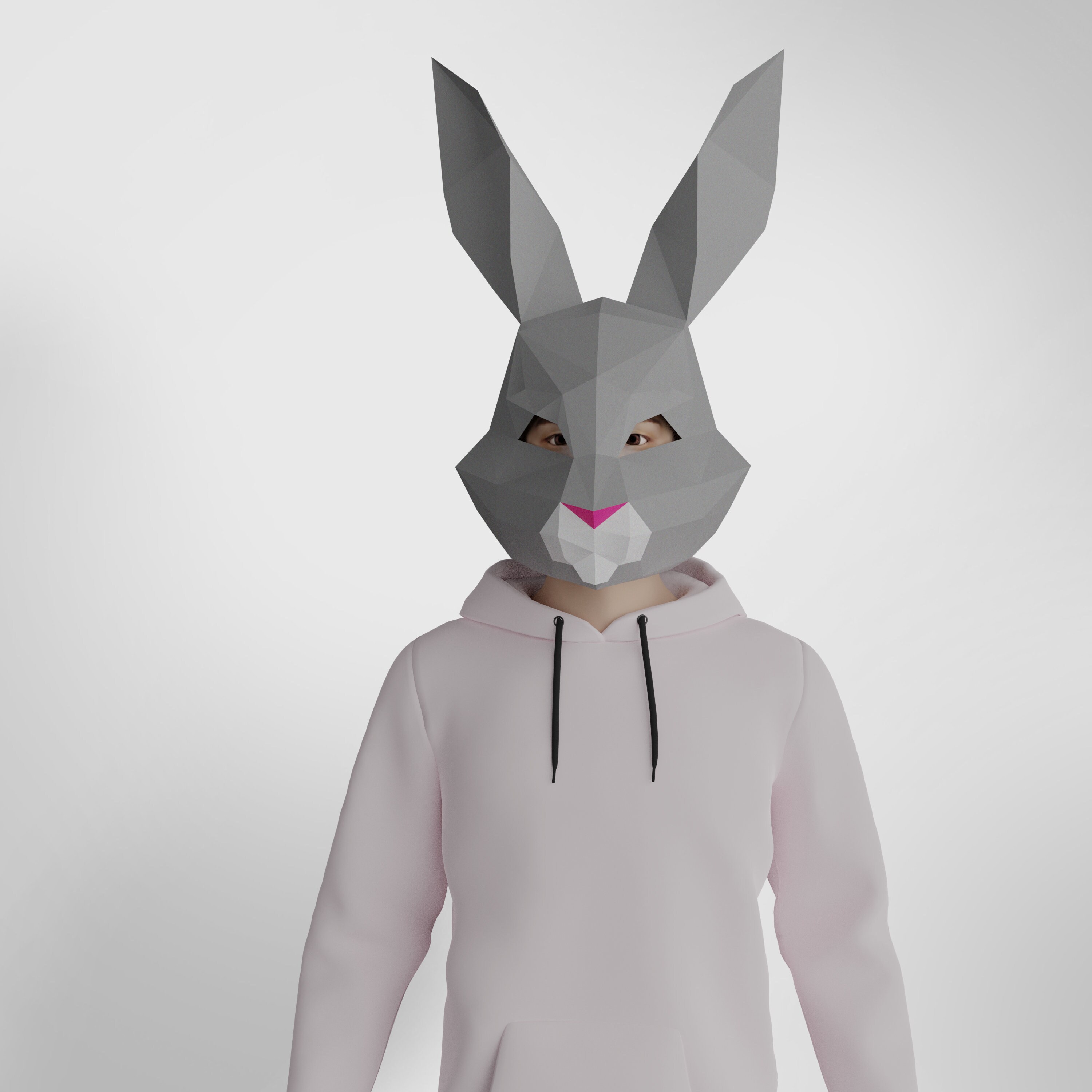 Easter Bunny 4+1 Papercraft Masks Pack( 2 Full Head Masks and 2 Only ...