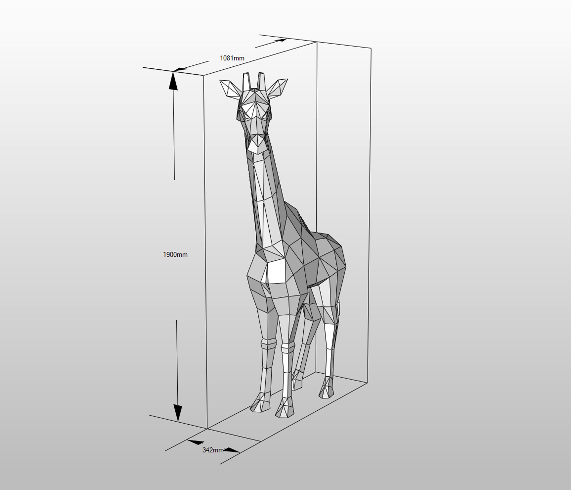 Giraffe 3d Papercraft Model, Papercraft Home Decor , Jungle Animals ...