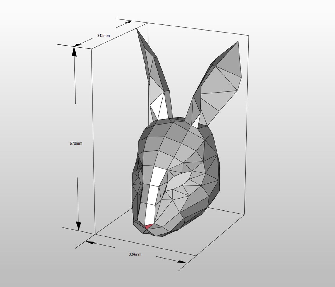 Rabbit Papercraft Full Mask,diy Easter and Halloween Digital Mask ...