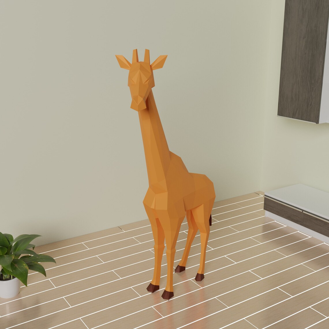 Giraffe 3d Papercraft Model, Papercraft Home Decor , Jungle Animals ...