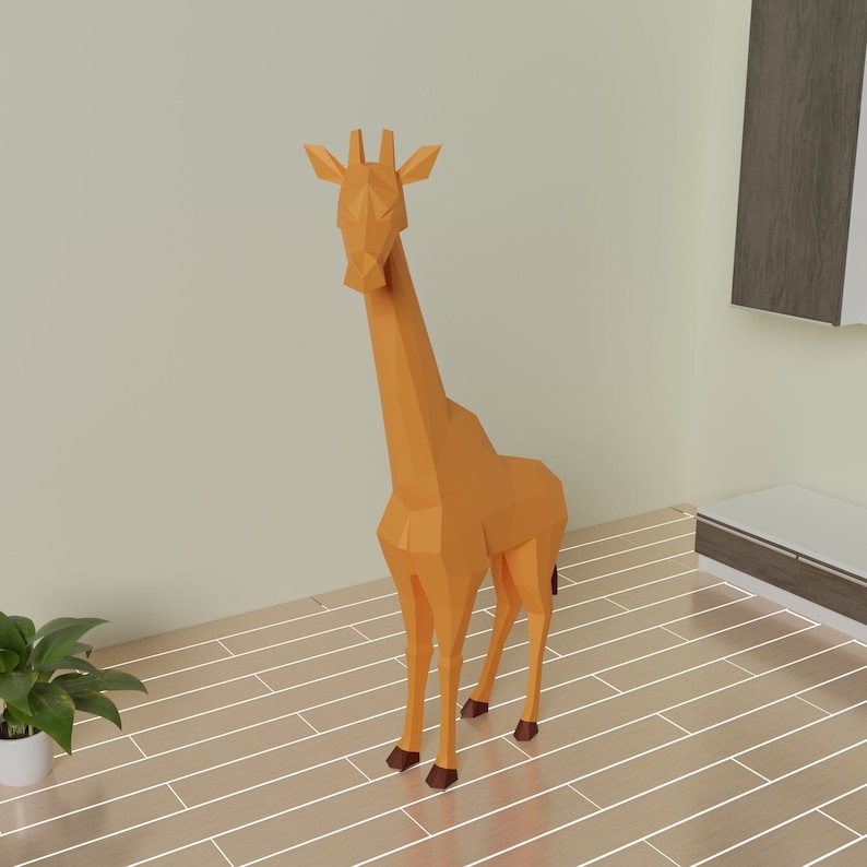 Giraffe 3d Papercraft Model, Papercraft Home Decor , Jungle Animals ...
