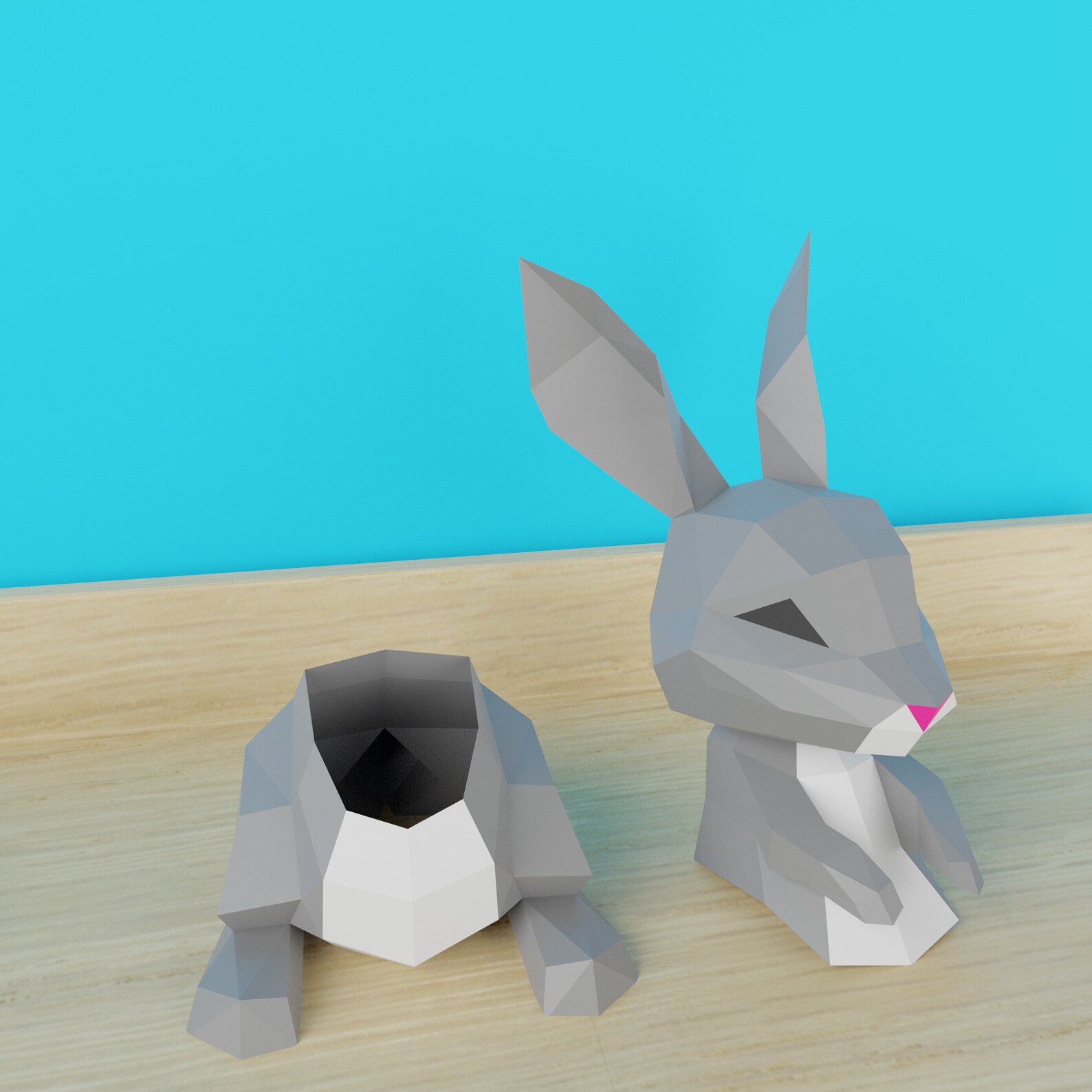 Easter Bunny Candy Jar 3d Papercraft Model Easter Papercraft - Etsy