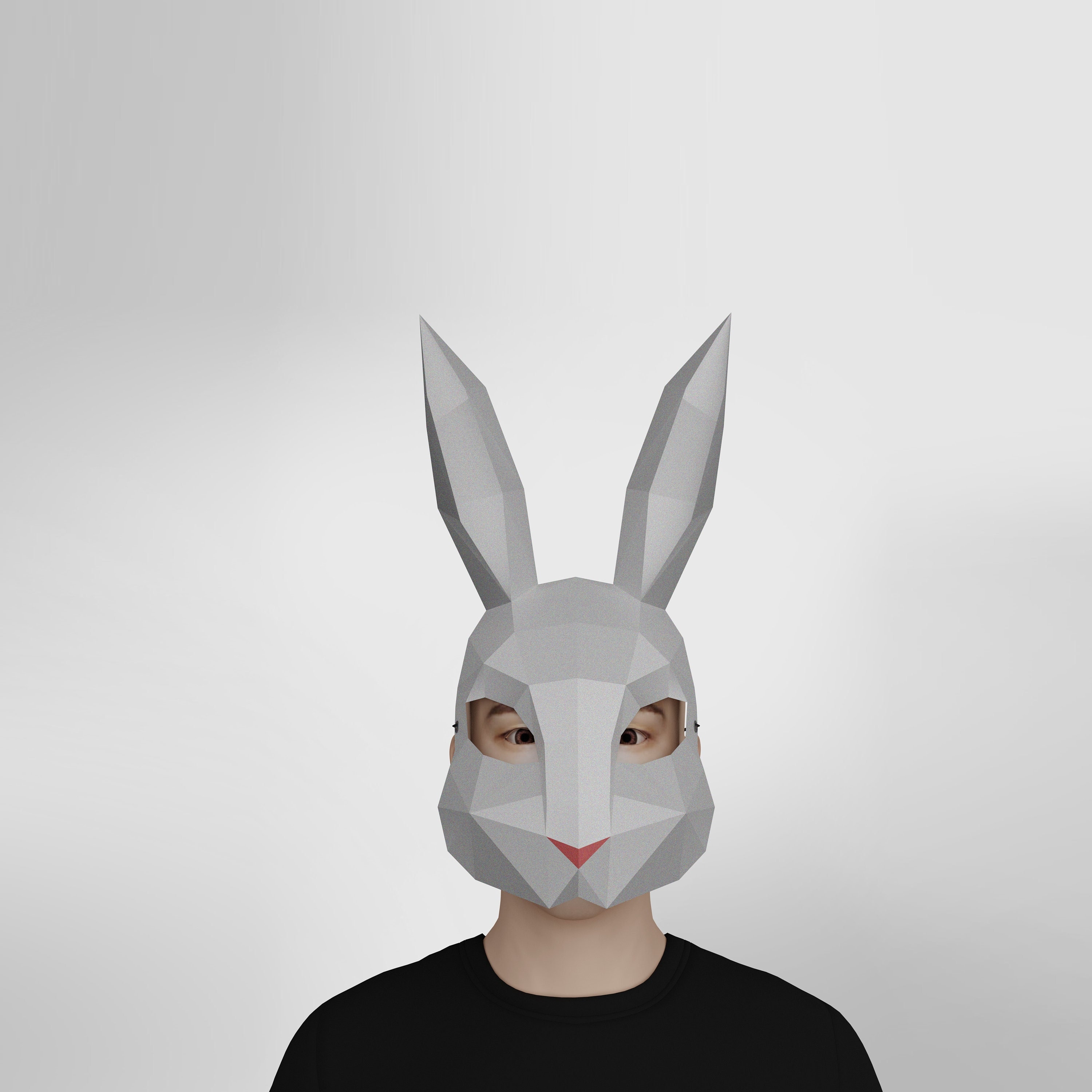 Rabbit Papercraft Maskdiy Easter and Halloween Digital Mask - Etsy