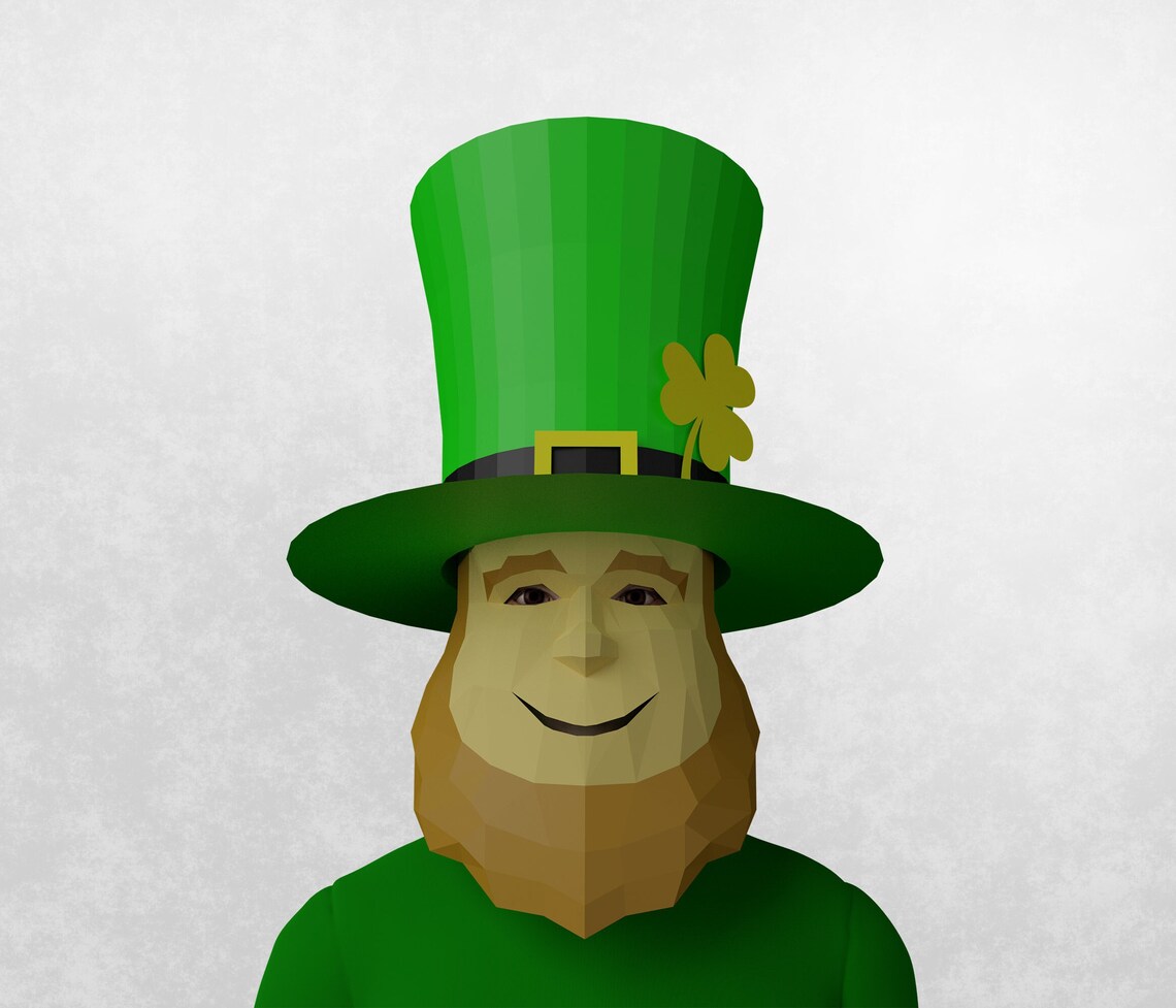 St Patrick Mask + Hat, Papercraft Digital Template, St Patrick ...