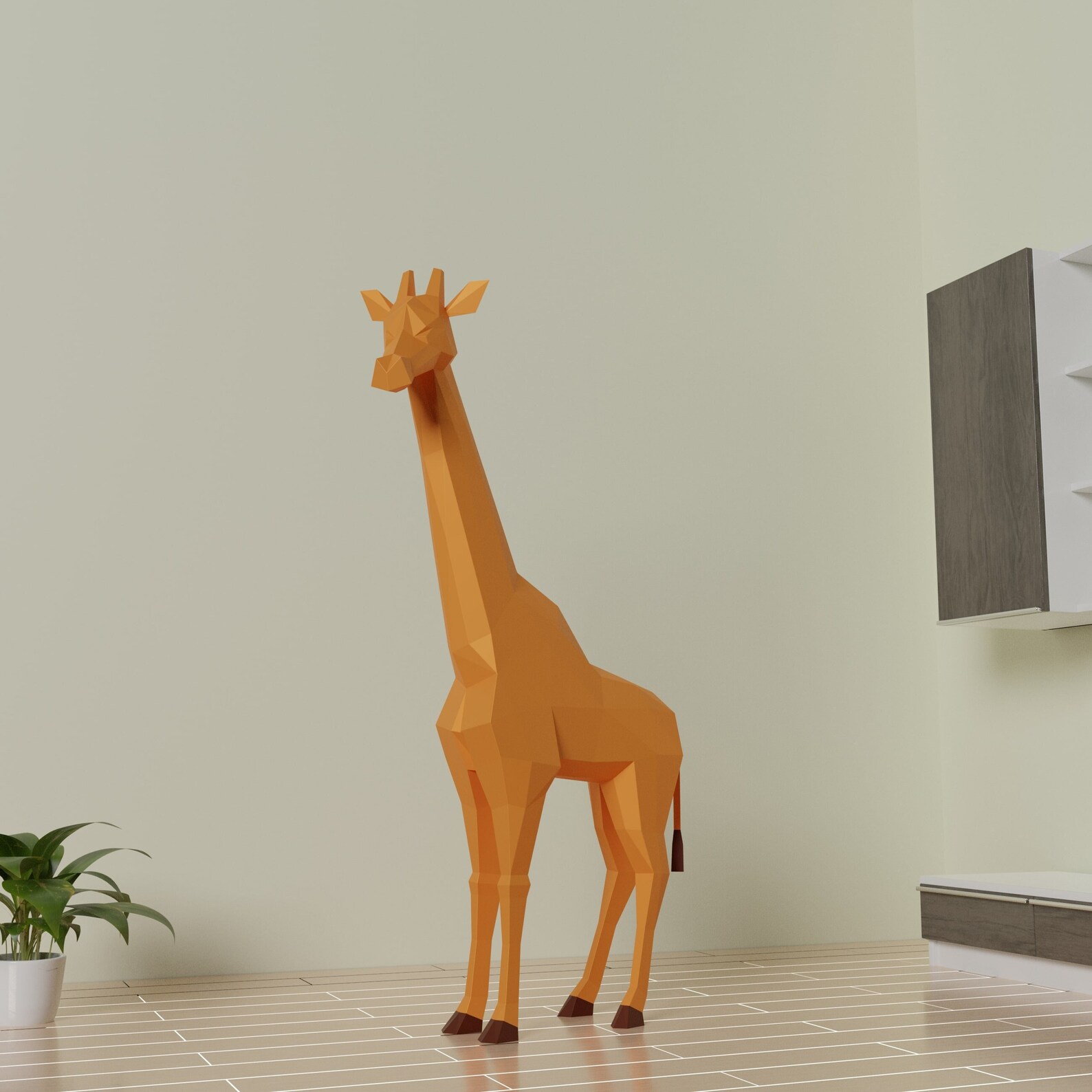 Giraffe 3d Papercraft Model, Papercraft Home Decor , Jungle Animals ...