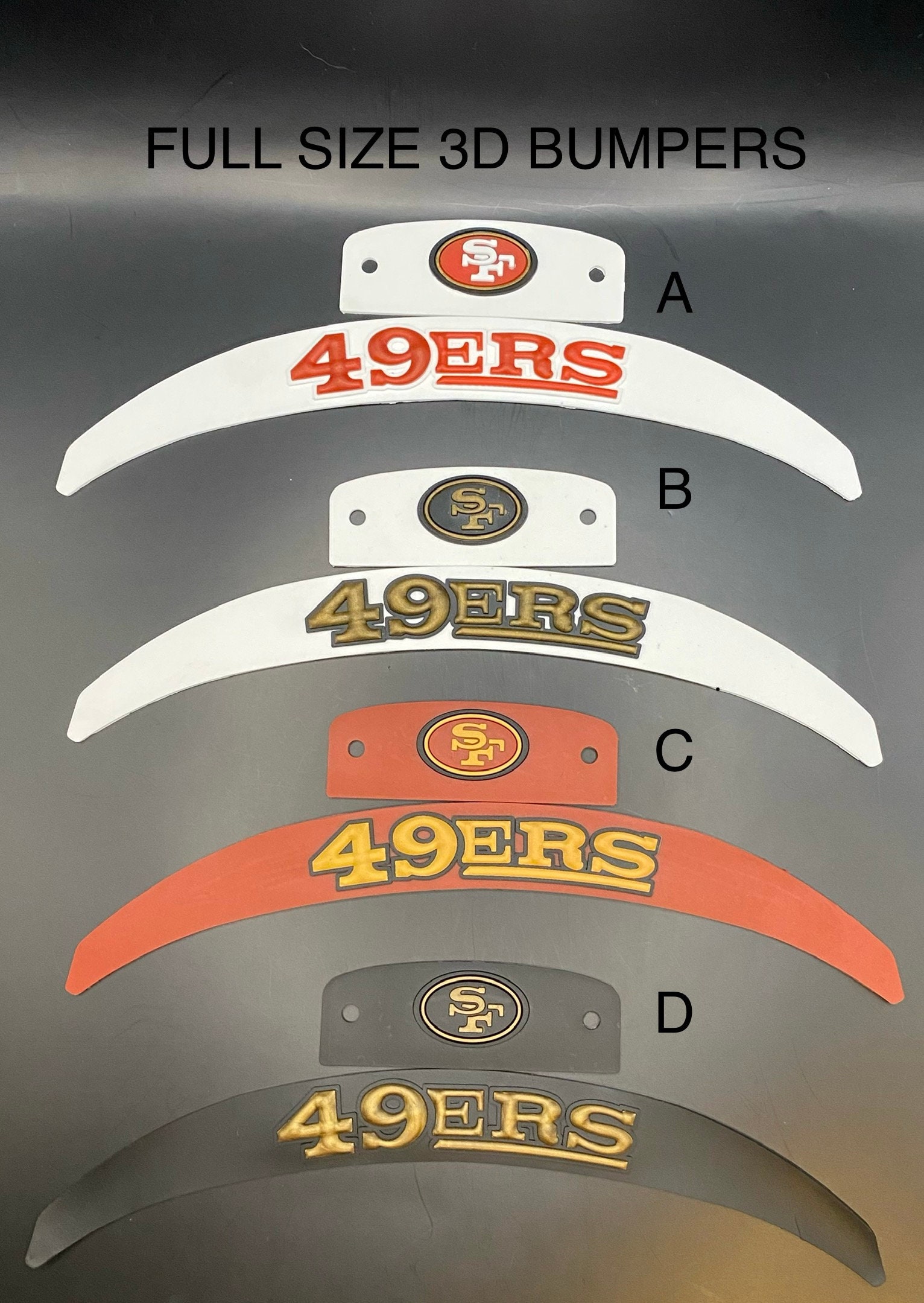 49ers Full Size 3D Ridell Speed Pro Bumper Set - Etsy
