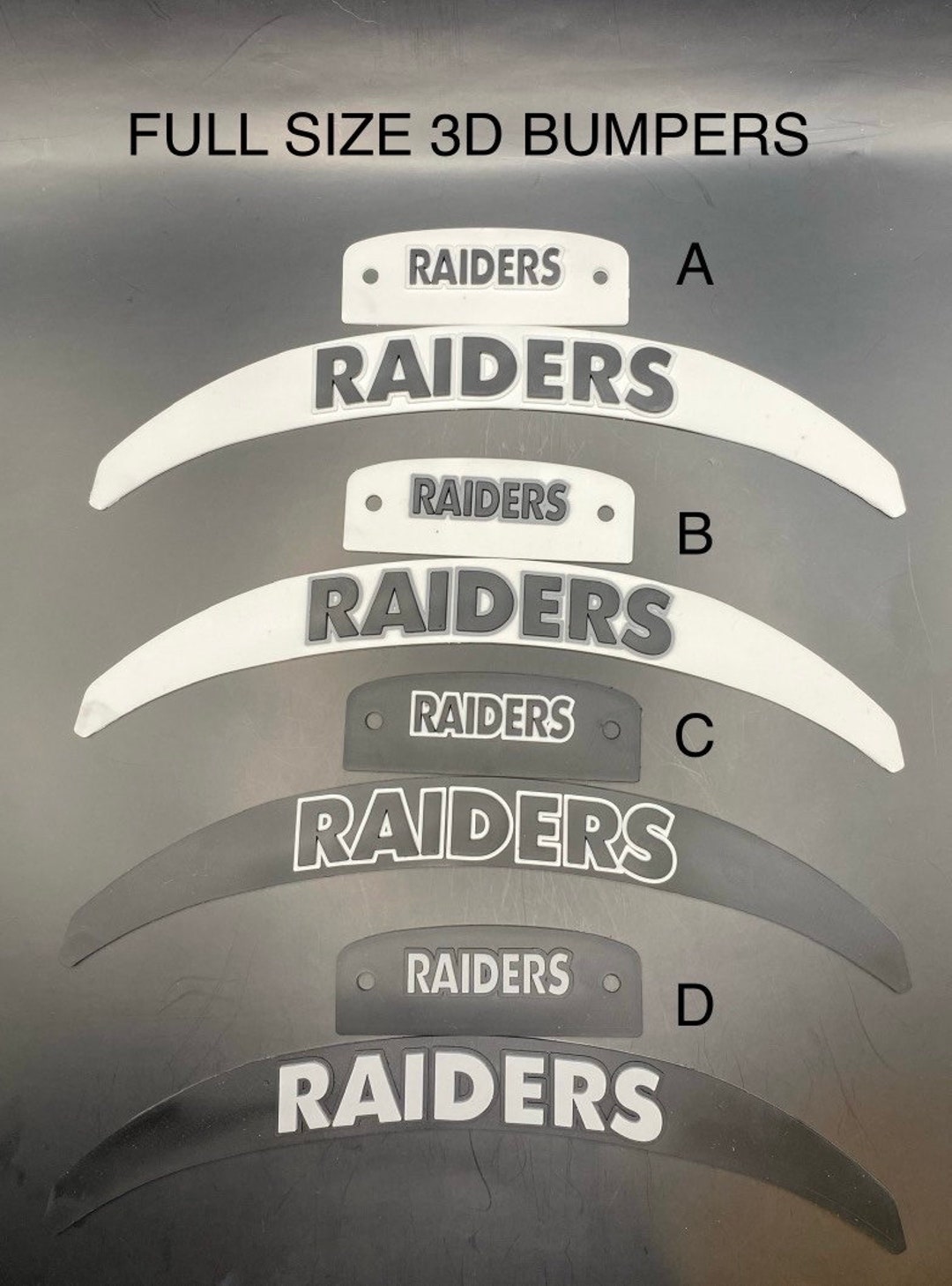 Las Vegas Raiders Full Size 3D Ridell Speed Pro Bumper Set - Etsy
