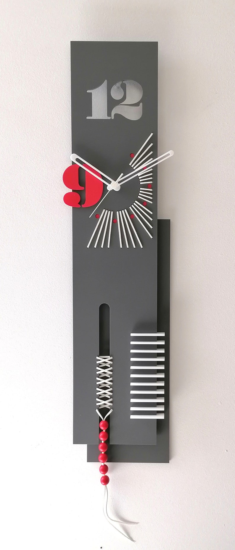 Long, Rectangular Wall Clock, Wall Decoration, Industrial, Modern and ...