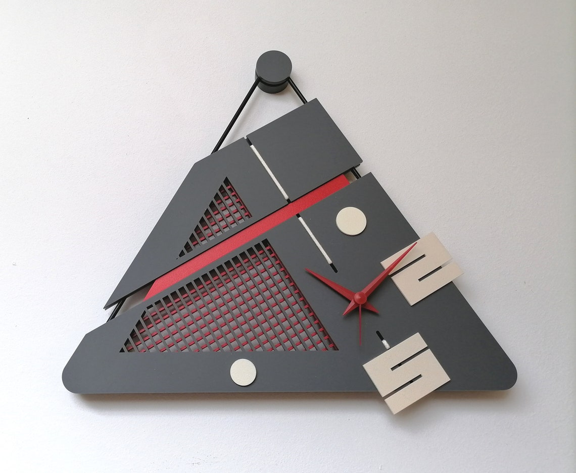 Unique Triangle Wall Clock Handamade - Etsy