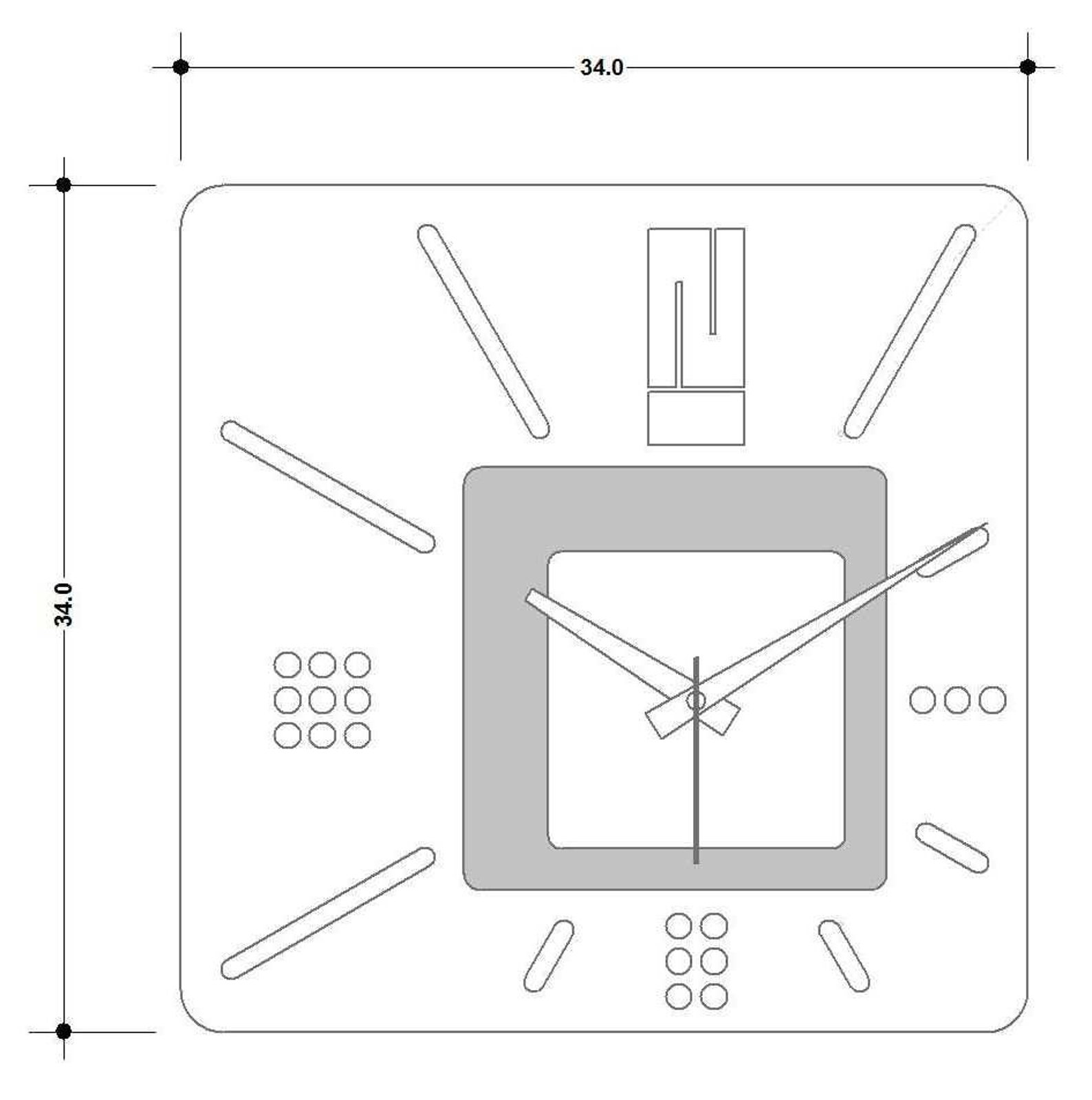 Beautiful Square Wall Clock Medium Size Industrial Design Minimal and ...