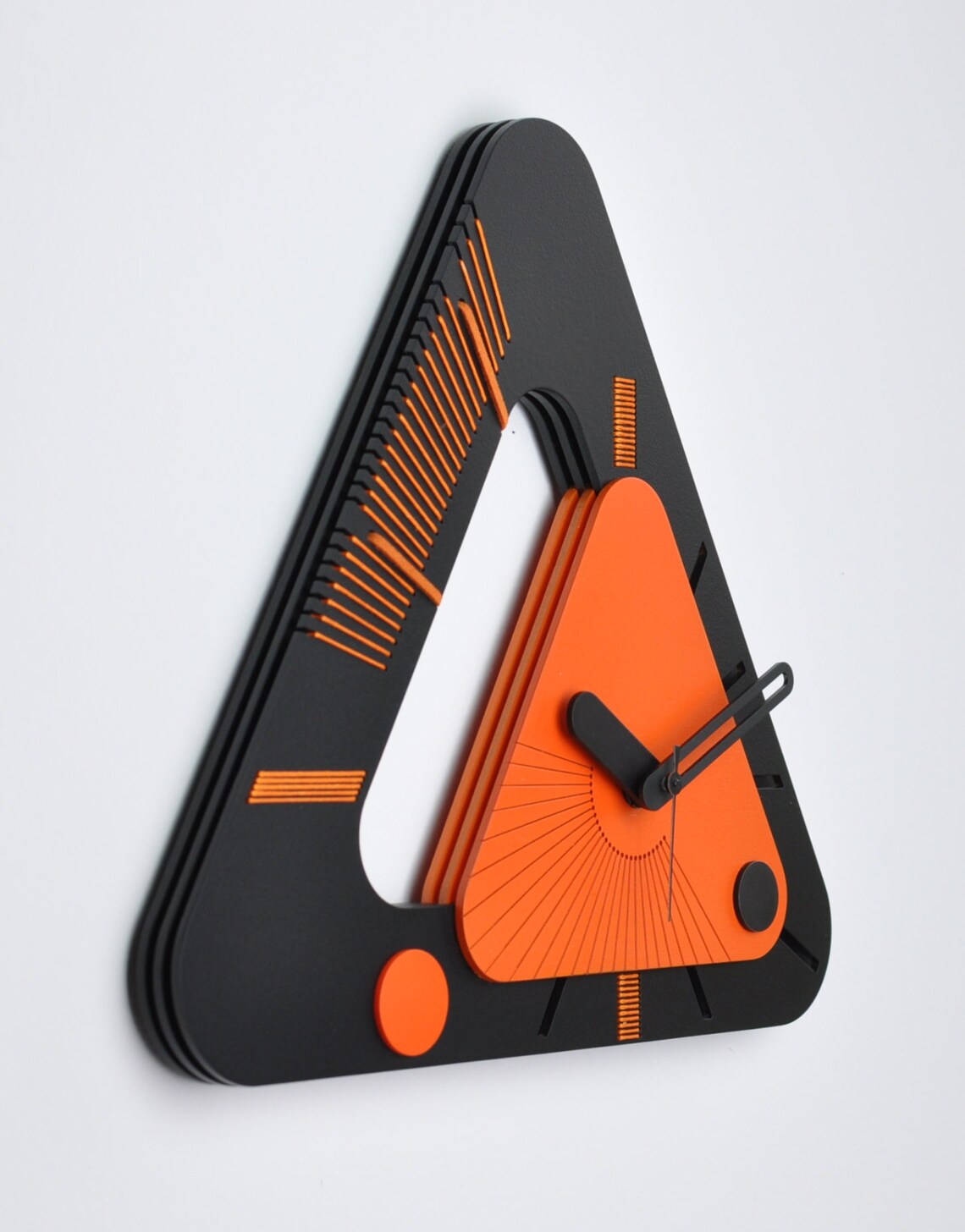 Modern Triagular Industrial Style Wall Clock Colourfull Original Wall ...