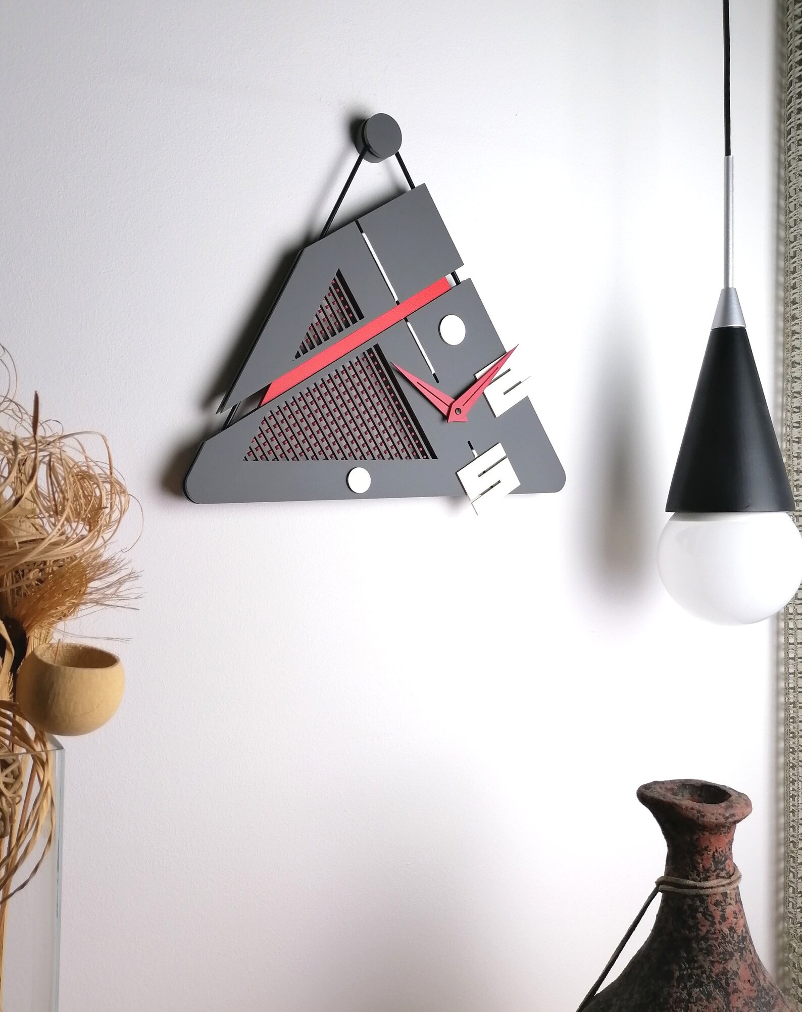 Unique Triangle Wall Clock Handamade - Etsy