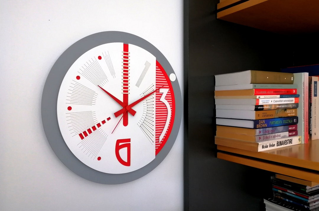 Beautiful Round Wall Clock, Multicolour, Industrial Style. - Etsy