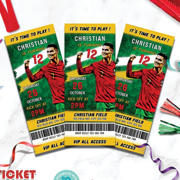 Ronaldo Invitation Card - Etsy