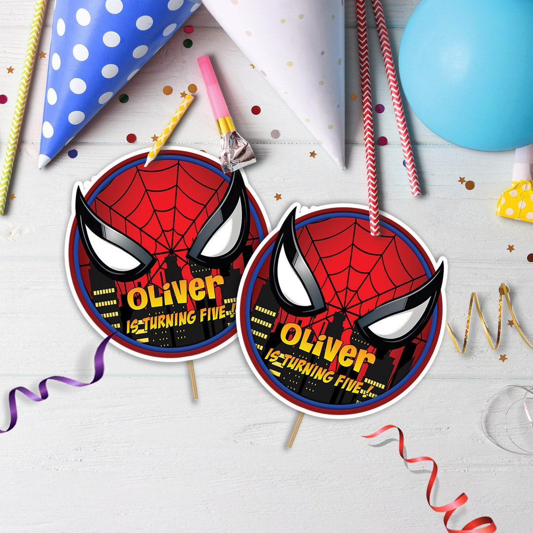 Printable Spiderman Cake Topper Super Heroes Cake Toppers Spiderman ...
