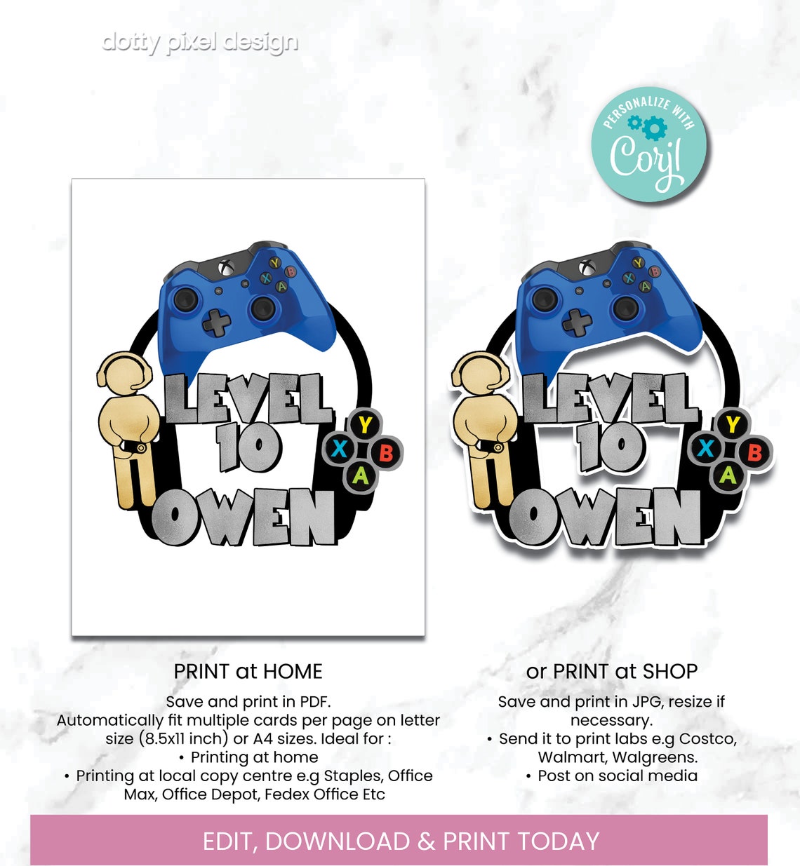 Printable Xbox Cake Topper Controller Game Cake Toppers - Etsy
