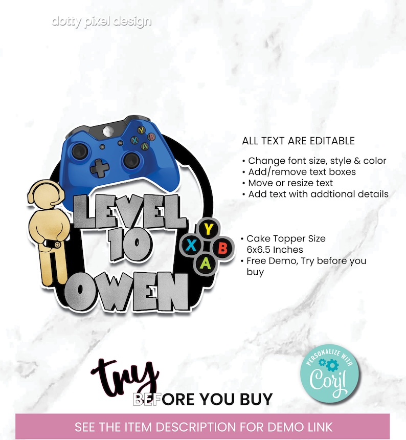 Printable Xbox Cake Topper Controller Game Cake Toppers - Etsy