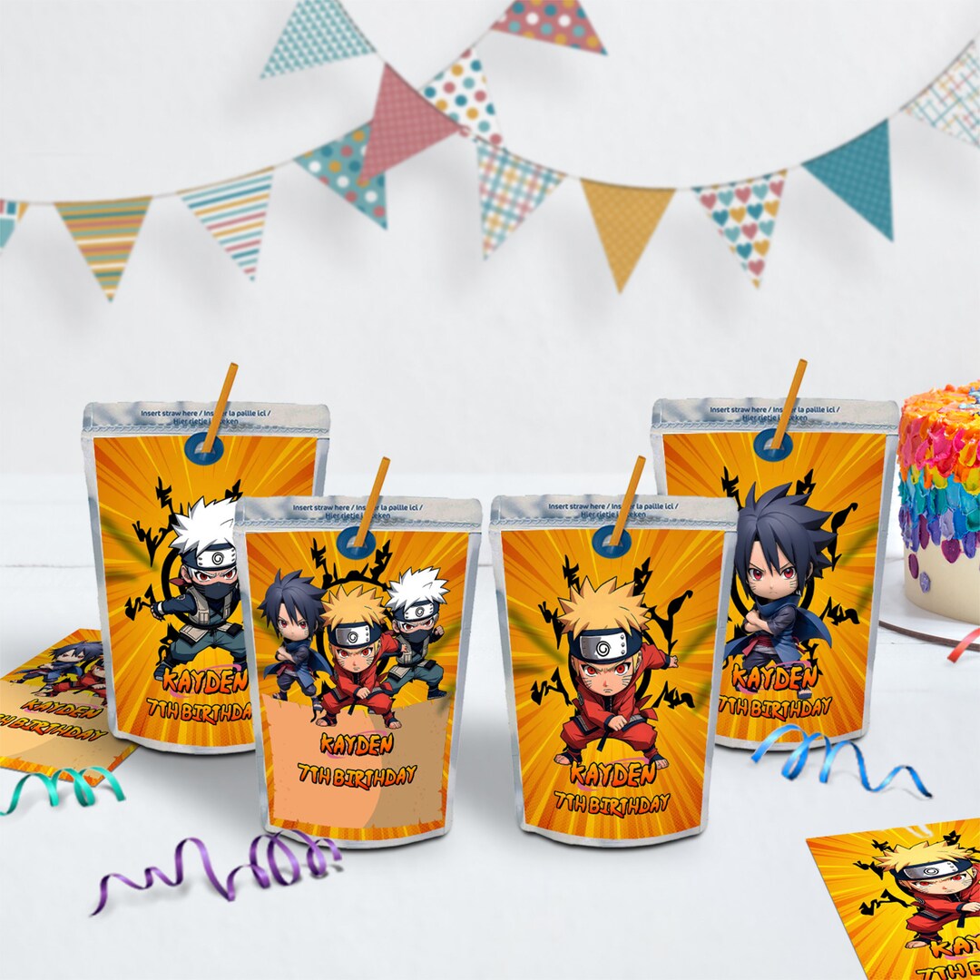 Printable Anime Ninja Caprisun Label Ninja Manga Party Decorations ...