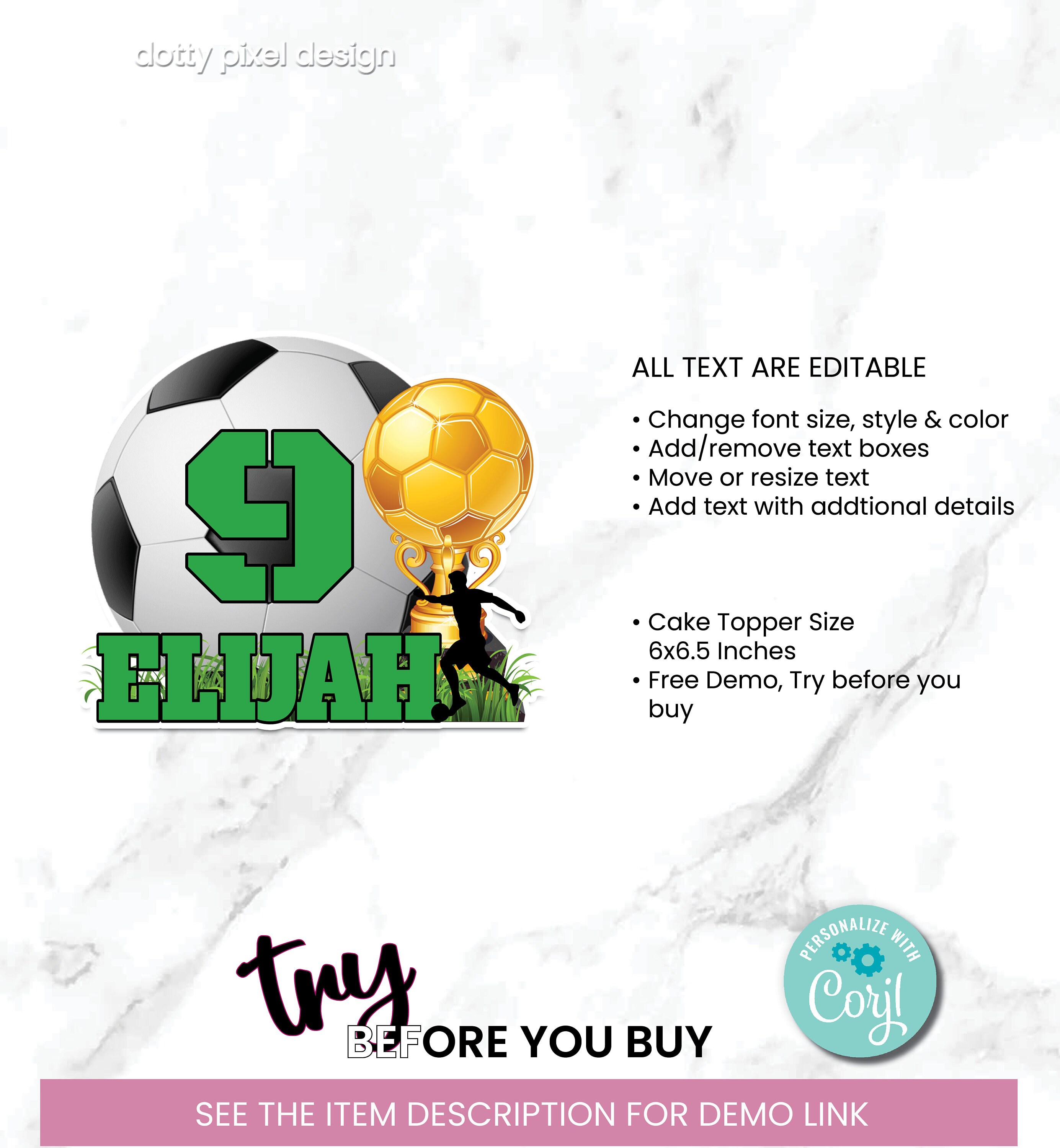 Soccer Cake Topper Printable Personalised Cake Topper Soccer - Etsy Canada