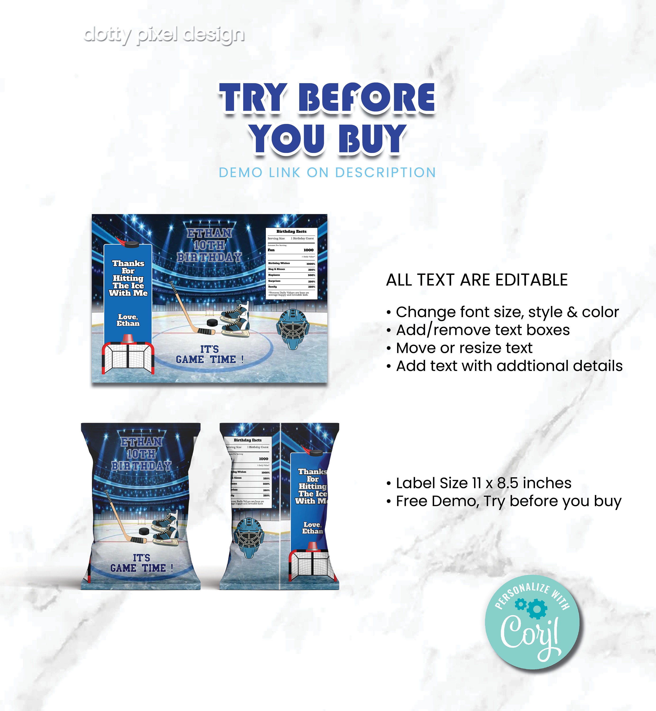 Printable Hockey Theme Chip Bag Label Hockey Chip Bag - Etsy