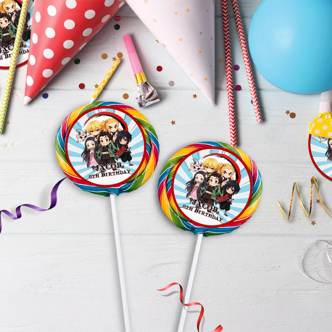 Printable Anime Demon Lollipop Label Anime Themed Party Decorations ...