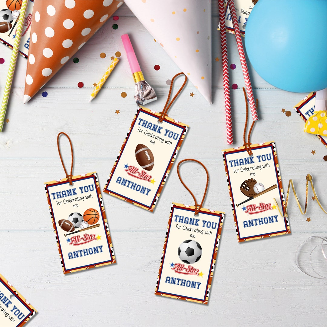 Printable All Star Favor Tag All Sports Thank You Card All Star MVP ...