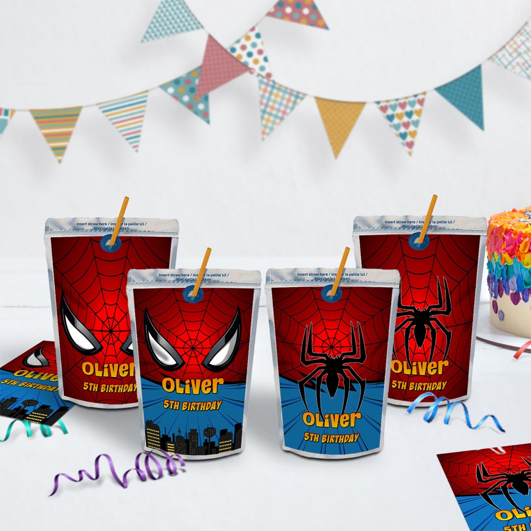 Printable Spiderman Caprisun Label Super Heroes Party Decorations ...