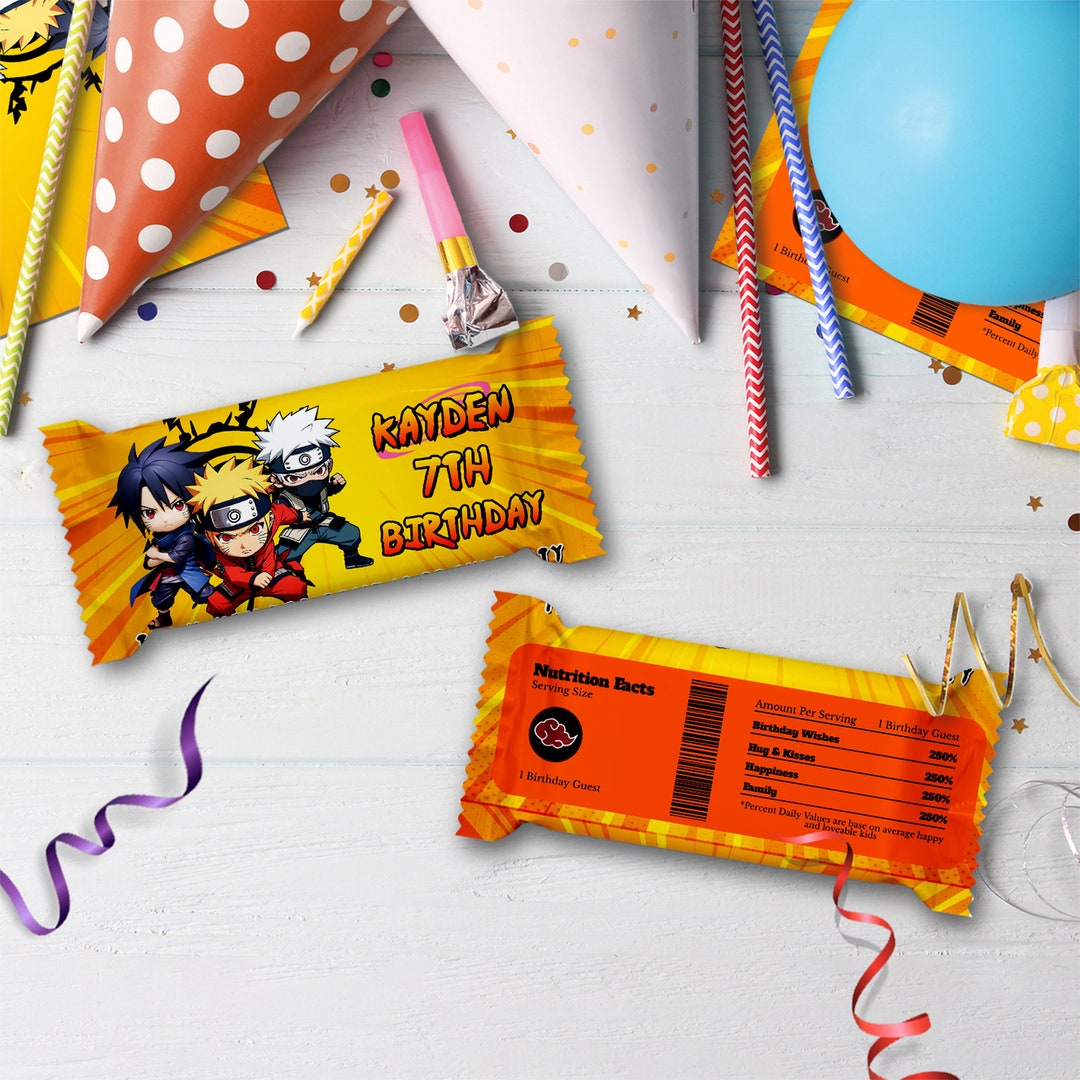 Printable Anime Ninja Rice Krispies Label Ninja Themed Candy Bar ...