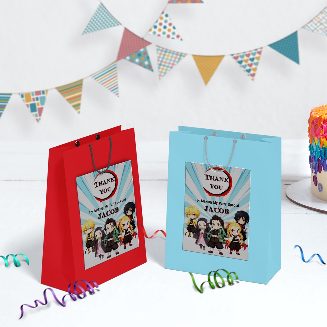 Printable Anime Demon Gift Bag Label Anime Goody Bag Label Anime Themed ...