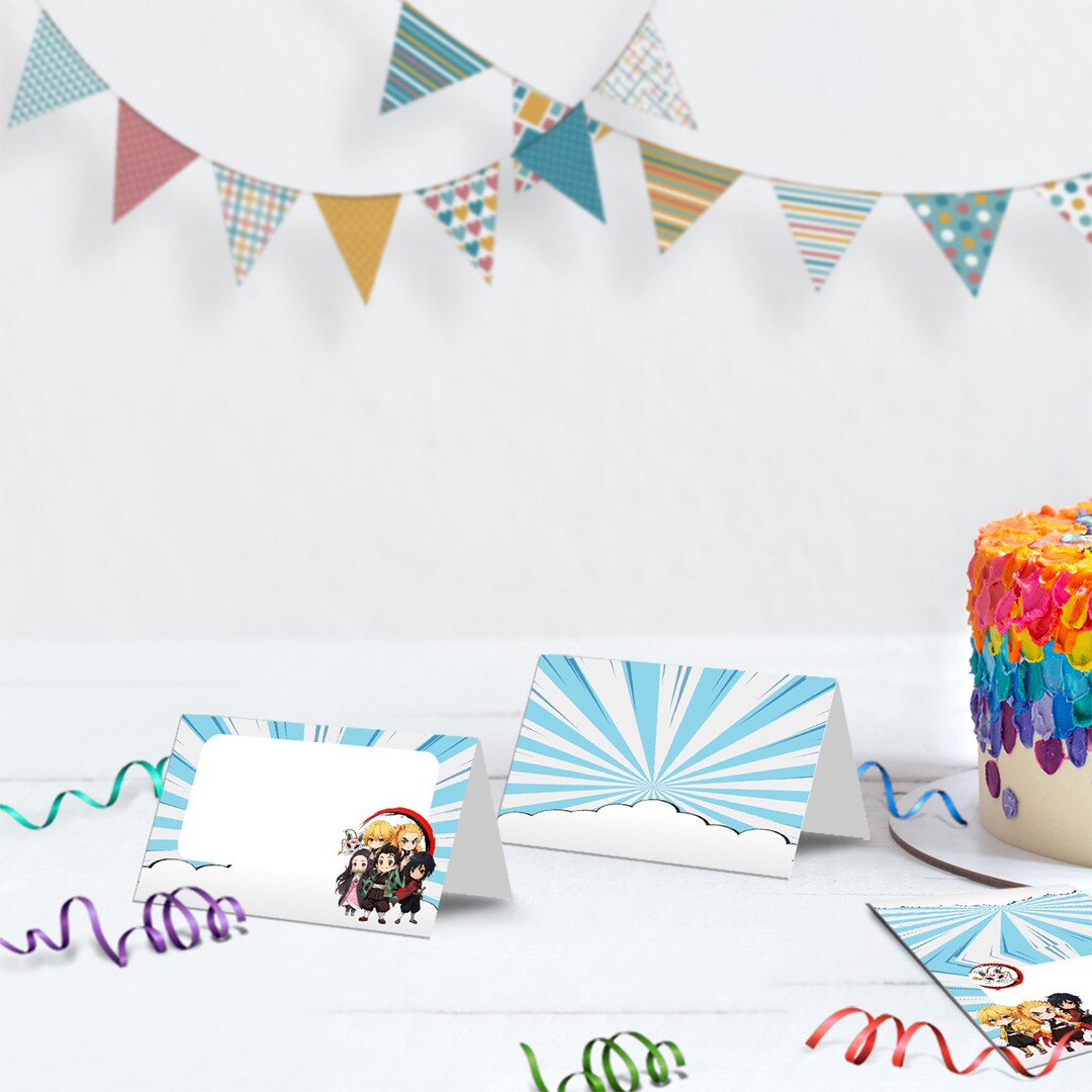 Printable Anime Demon Food Label Anime Themed Food Cards Kids Teenage ...