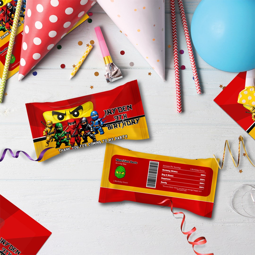 Printable Ninja Brick Skittles Label Ninja Candy Bar Wrapper Ninja ...