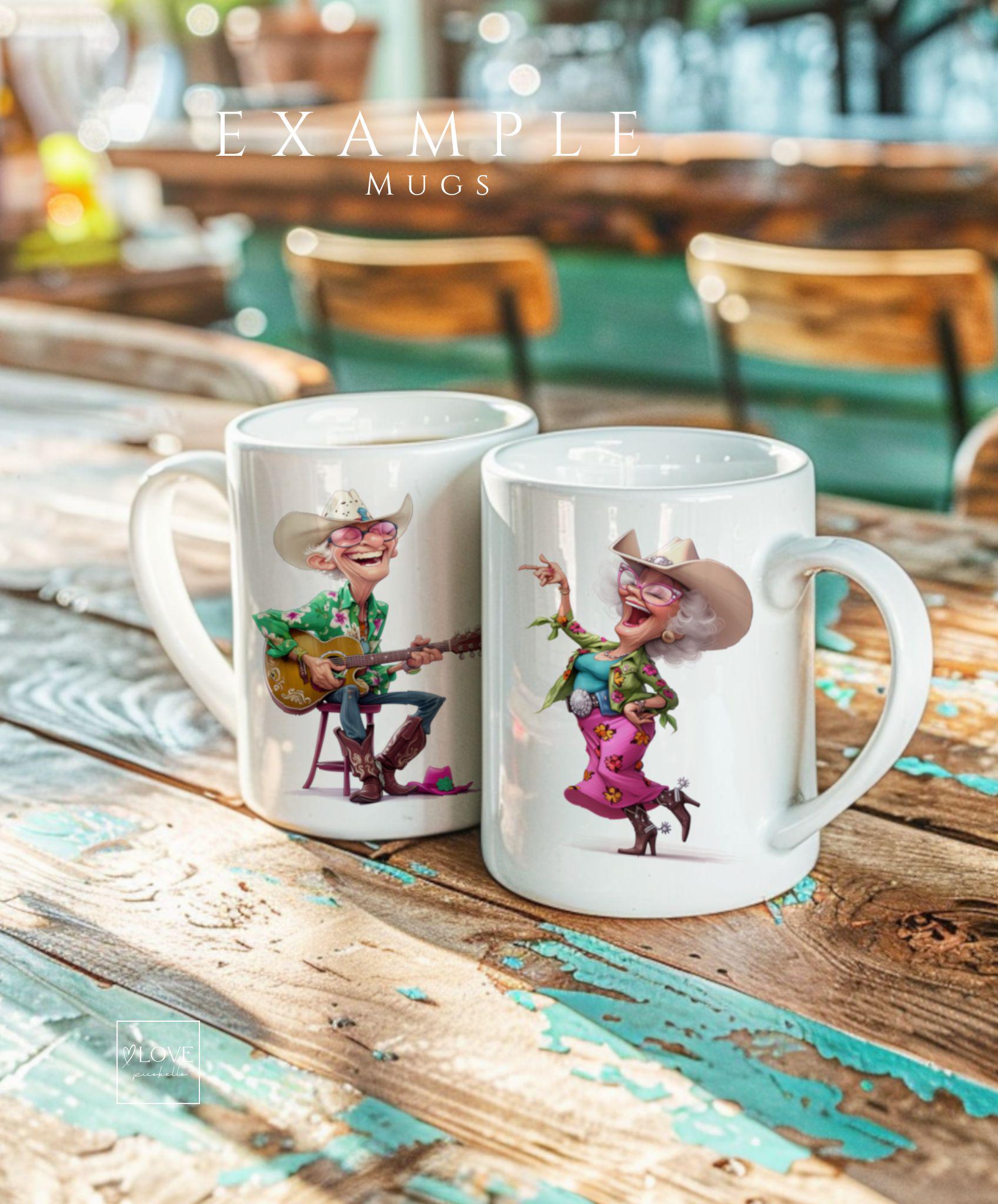 Wild Old West Saloon Clipart Bundle – Funny Grandma & Grandpa Cowboy ...