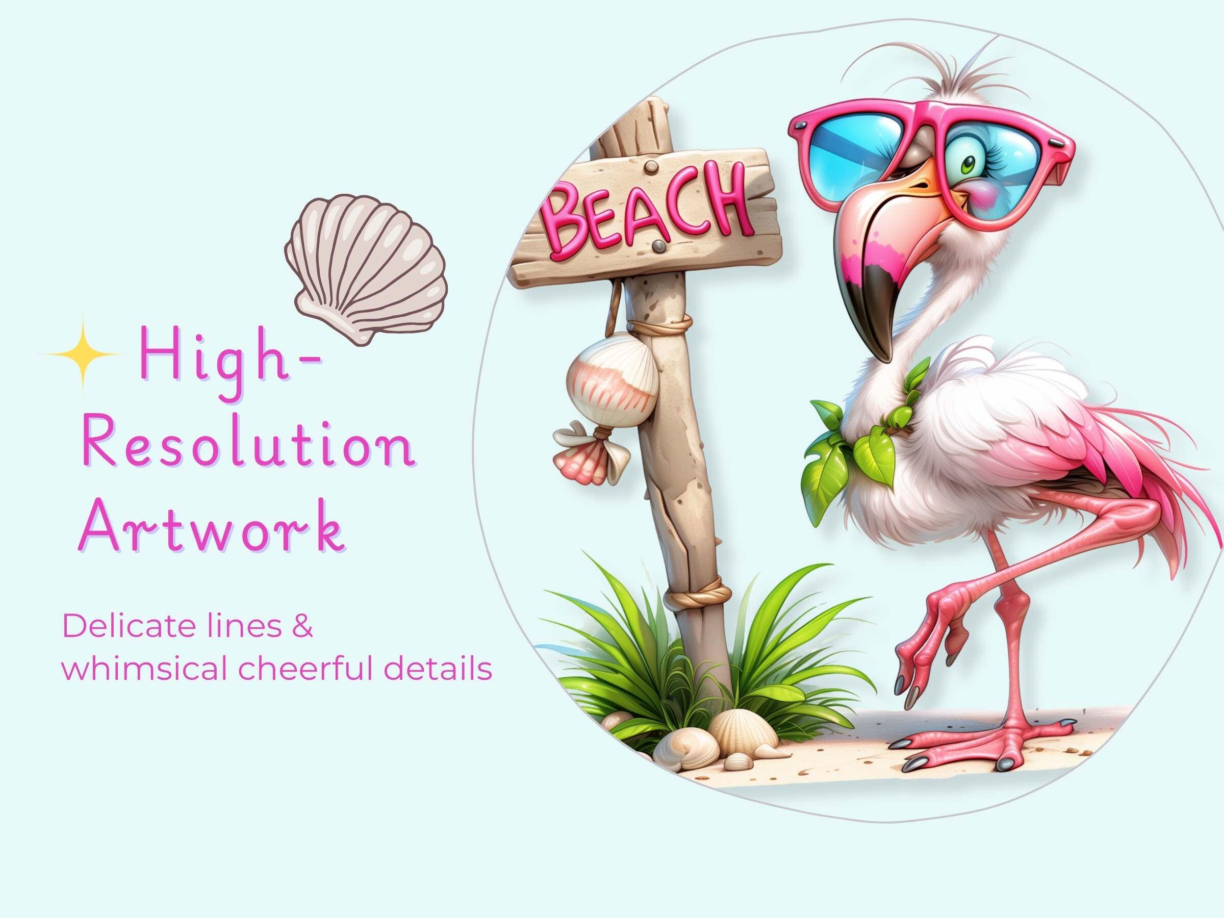 Beach Cuties Clipart Bundle PNG – Cute Summer Animals, Tropical ...