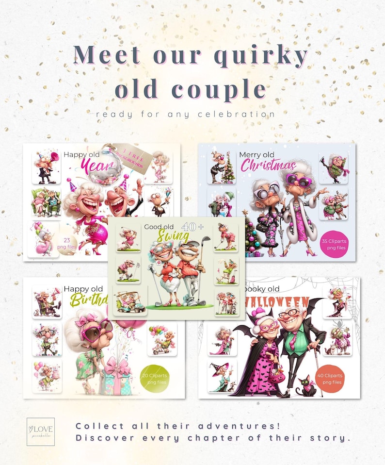 Wild Old West Rodeo Clipart Bundle – Funny Grandma & Grandpa Cowboy ...
