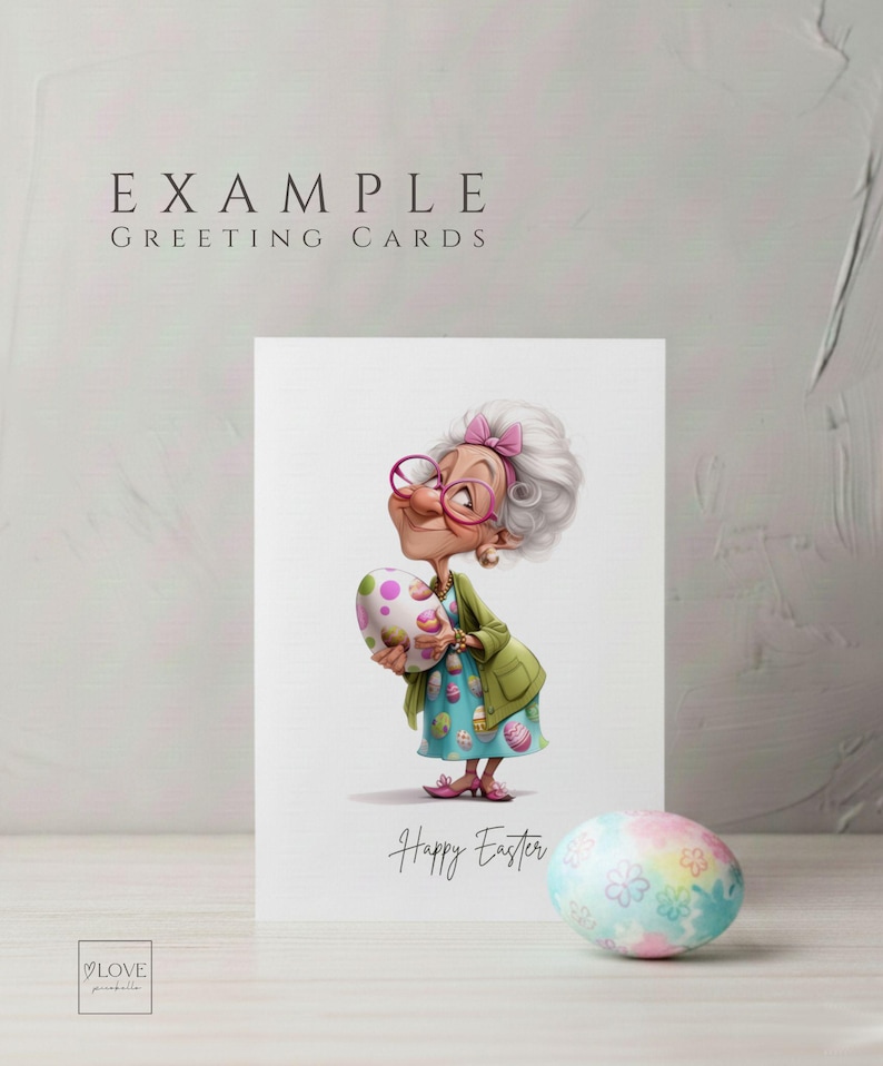 Easter Grandma Grandpa Clipart Bundle – Funny Old Couple Easter ...
