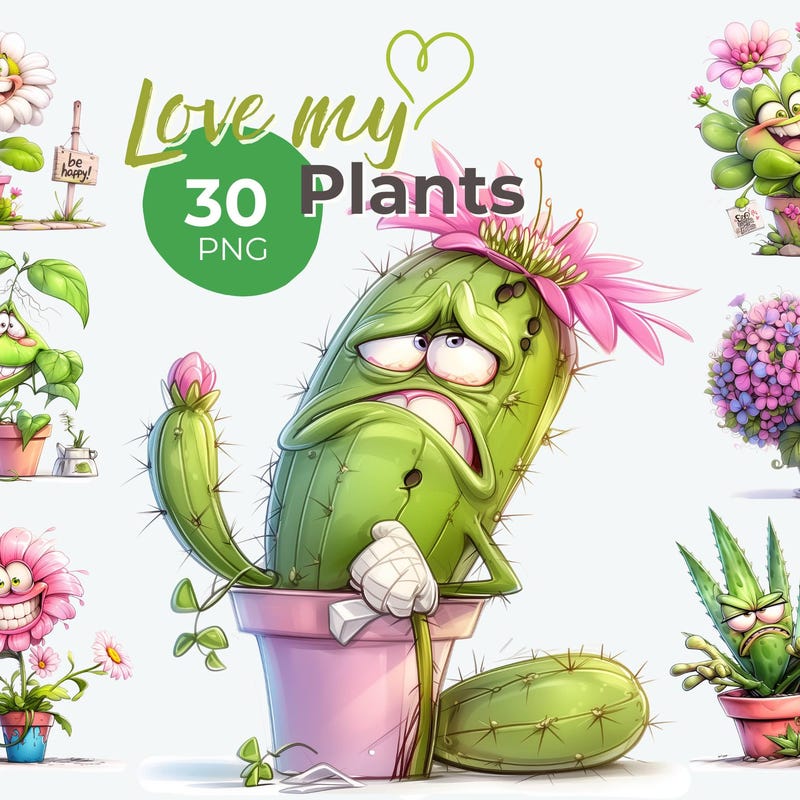 Cartoon Plants - Etsy UK