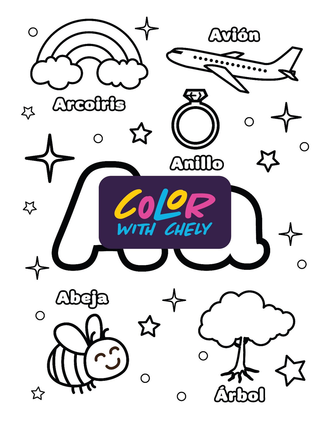 Learn Spanish Vowels Coloring Pages (instant Download) | Aprende Las ...