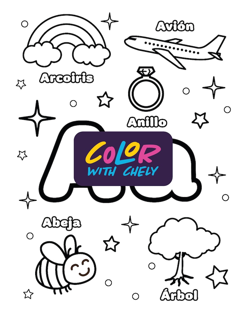 Learn Spanish Vowels Coloring Pages (instant Download) | Aprende Las ...