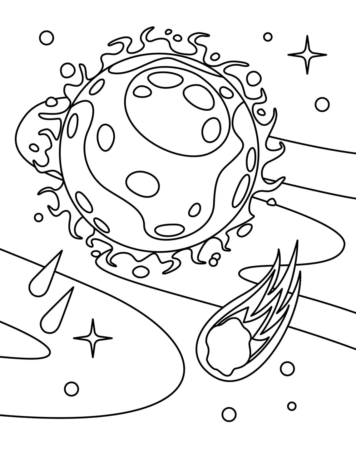 Outer Space Coloring Pages for Children | Solar System With Astronaut ...
