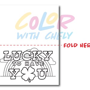 St. Patrick's Day Coloring Greeting Card Activity for Children | Lucky ...
