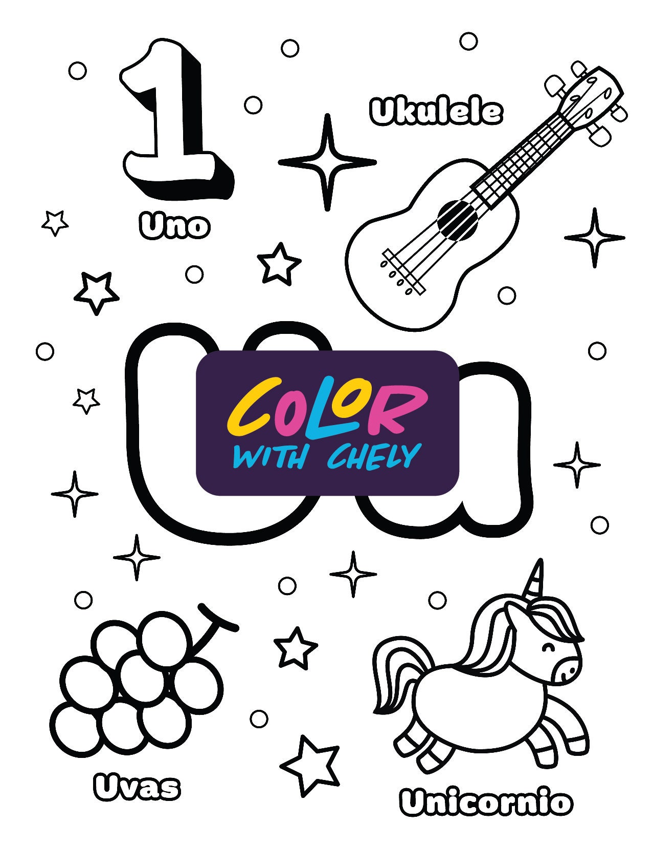 Learn Spanish Vowels Coloring Pages (instant Download) | Aprende Las ...