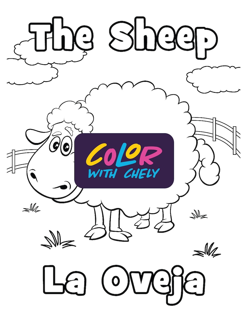 Learn Spanish With Farm Animal Coloring Pages (instant Download ...