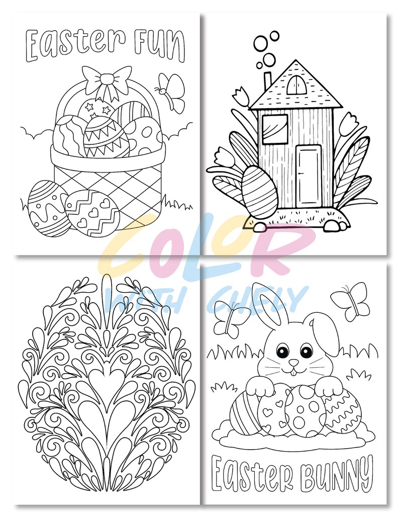 8 Easter Coloring Pages 2023 Printable Sheets for Easter - Etsy