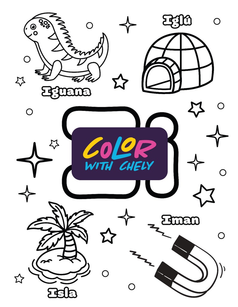Learn Spanish Vowels Coloring Pages (instant Download) | Aprende Las ...